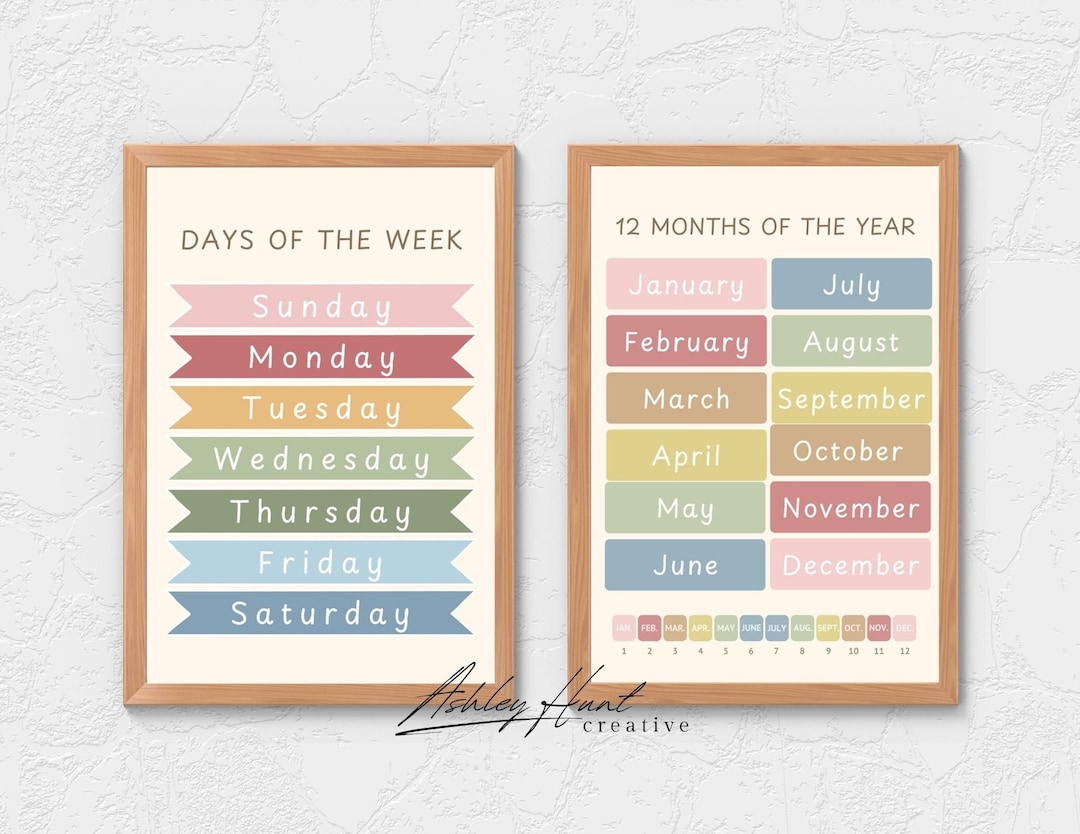 Days of the Week, Months of the Year Duo Printable | Classroom Charts ...