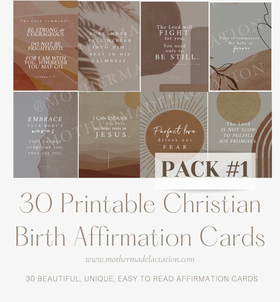 30 Christian Birth Affirmation Printable Cards (pack 1) | Scripture ...
