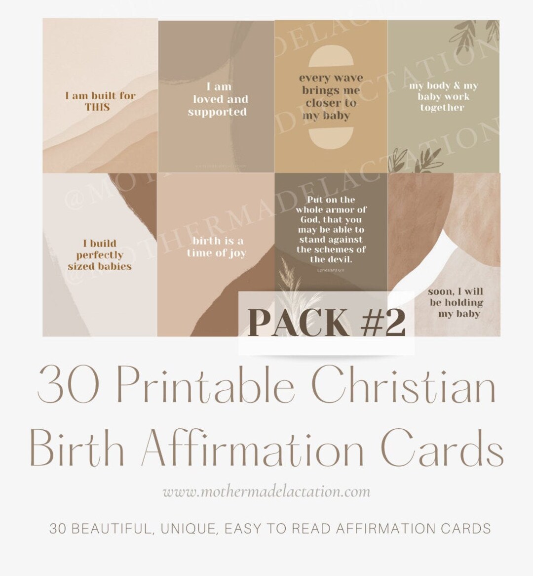 30 Christian Birth Affirmation Printable Cards (pack 2) | Scripture ...