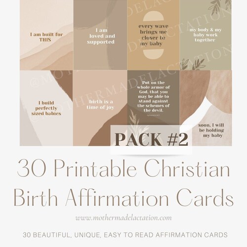 Set of 20 Christian Birth Affirmation Printable Cards Instant - Etsy