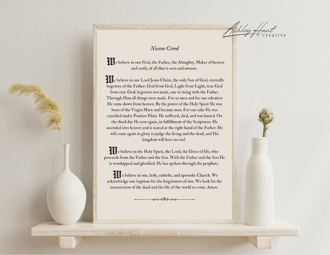 Nicene Creed Printable Christian Wall Art, Prayer, Bible Verse Wall Art ...