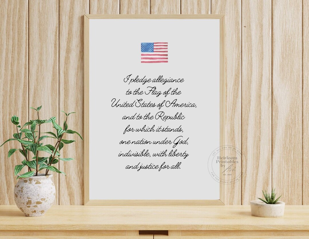 Pledge of Allegiance Script | Homeschool Wall Art, Patriotic, Classroom ...