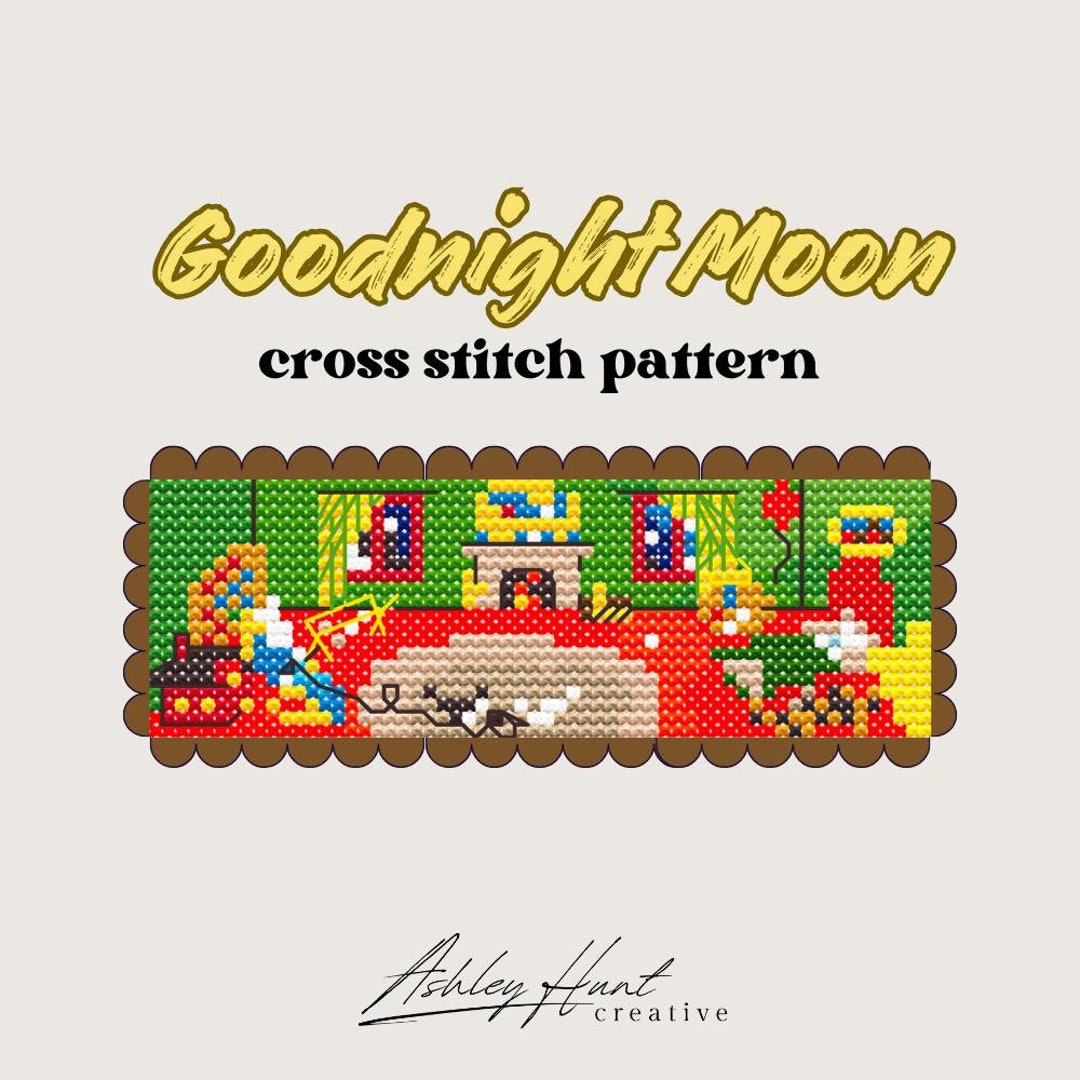 Goodnight Moon Mini Counted Cross Stitch Pattern Easy, Beginner Tiny ...