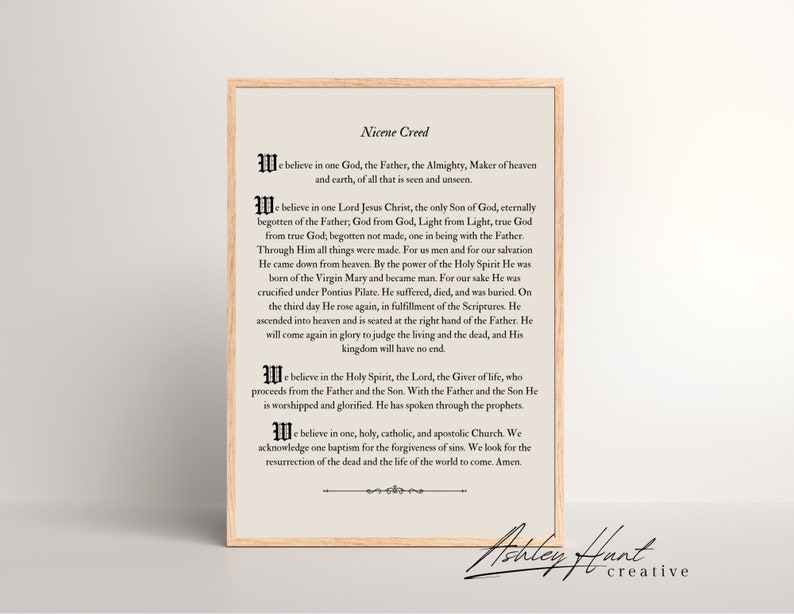 Nicene Creed Printable | Christian Wall Art, Prayer, Bible Verse Wall ...