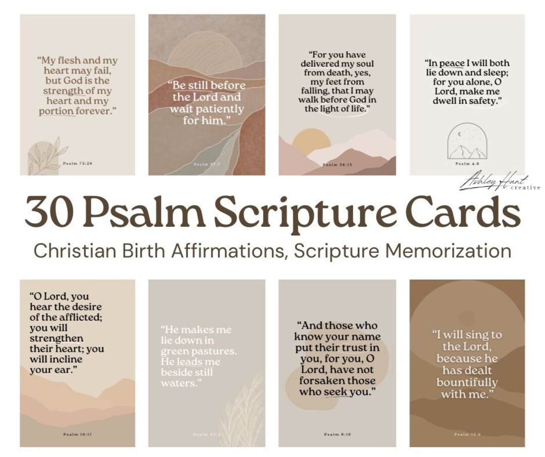 30 Psalm Scripture Cards | Christian Birth Affirmations, Hopeful Home ...