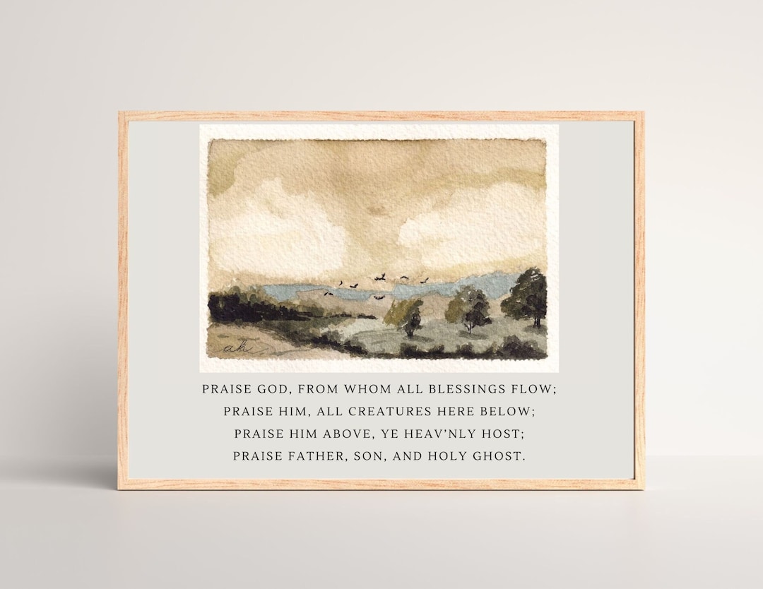 Doxology Hymn Printable | Christian Wall Art, Prayer Poster, Bible ...