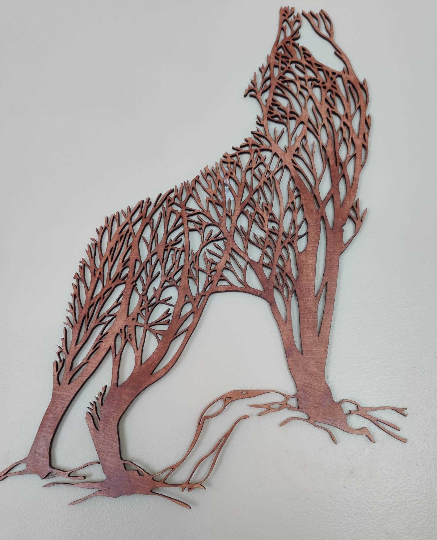 Wolf Wall Art Tree Vine Wall Hangings Man Cave Decor Wooden - Etsy