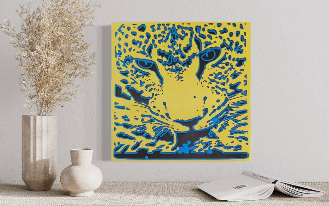 Geometric Jaguar Wooden Wall Art: Modern Animal Decor - Etsy