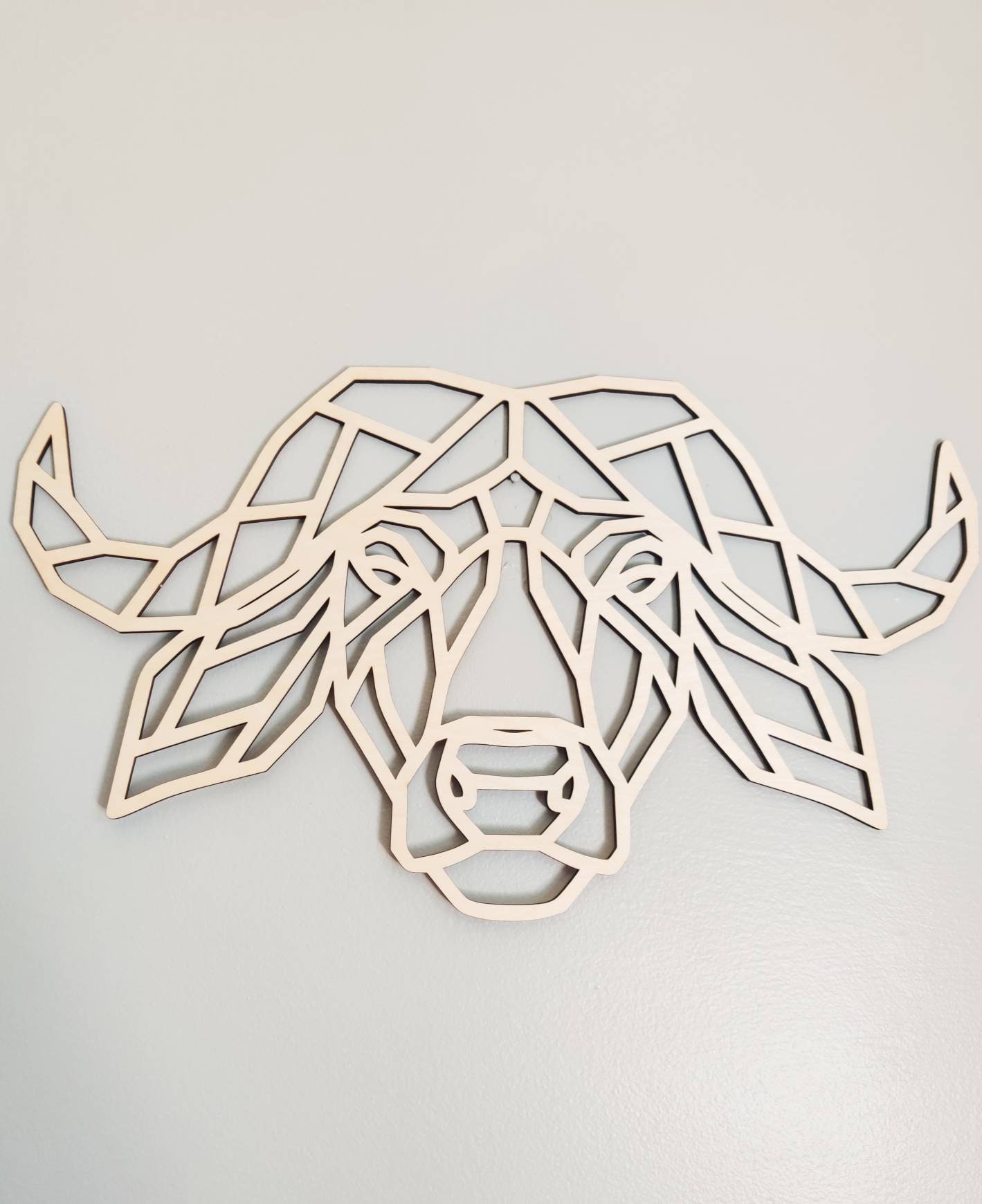 Bull Wall Art Geometric Wooden Bull Wall Hangings Man Cave - Etsy