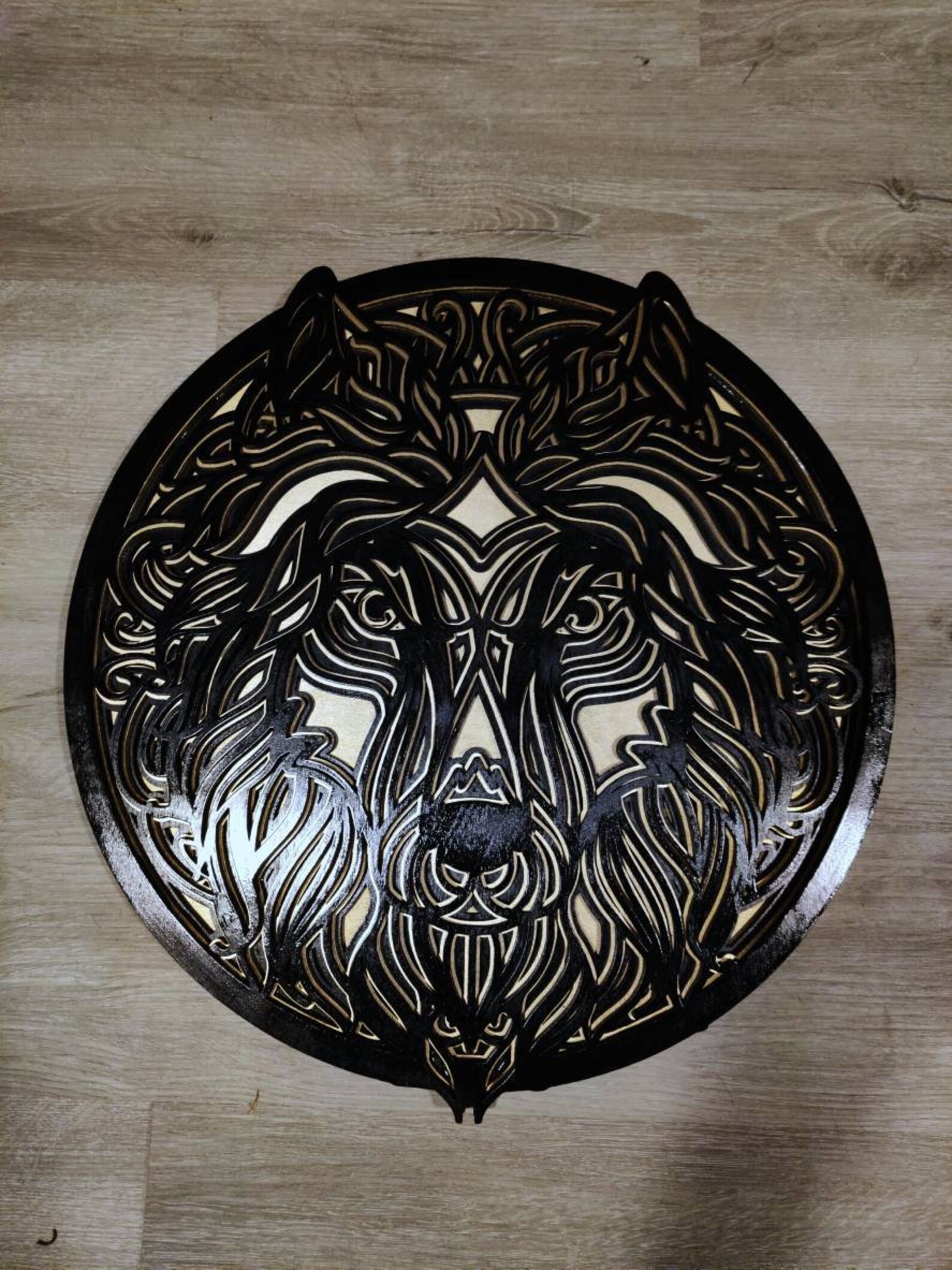 Geometric Layered Wooden Wolf Cut Out Wolf Wall Art Wooden | Etsy