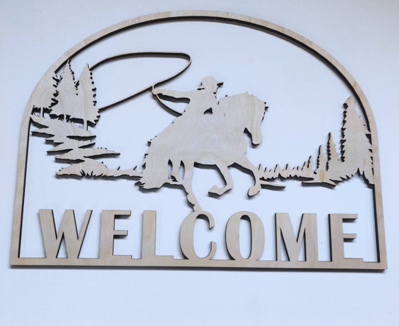 Cowboy Welcome Sign Welcome Wall Hangings Welcome Sign Home - Etsy