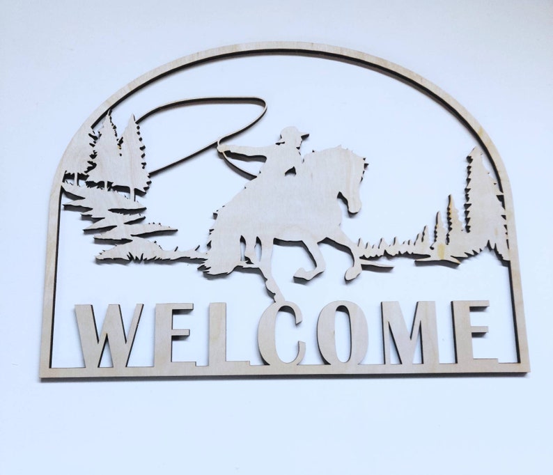 Cowboy Welcome Sign Welcome Wall Hangings Welcome Sign Home - Etsy