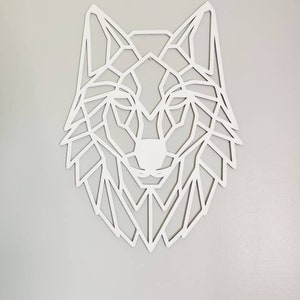 Wooden Geometric Wolf Wall Art, Wall Mural, Wall Art for Living Room ...
