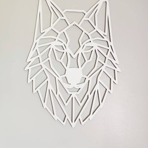 Wooden Geometric Wolf Wall Art, Wall Mural, Wall Art for Living Room ...