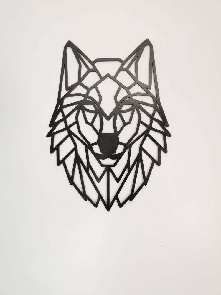Wooden Geometric Wolf Wall Art Wall Mural Wall Art for - Etsy