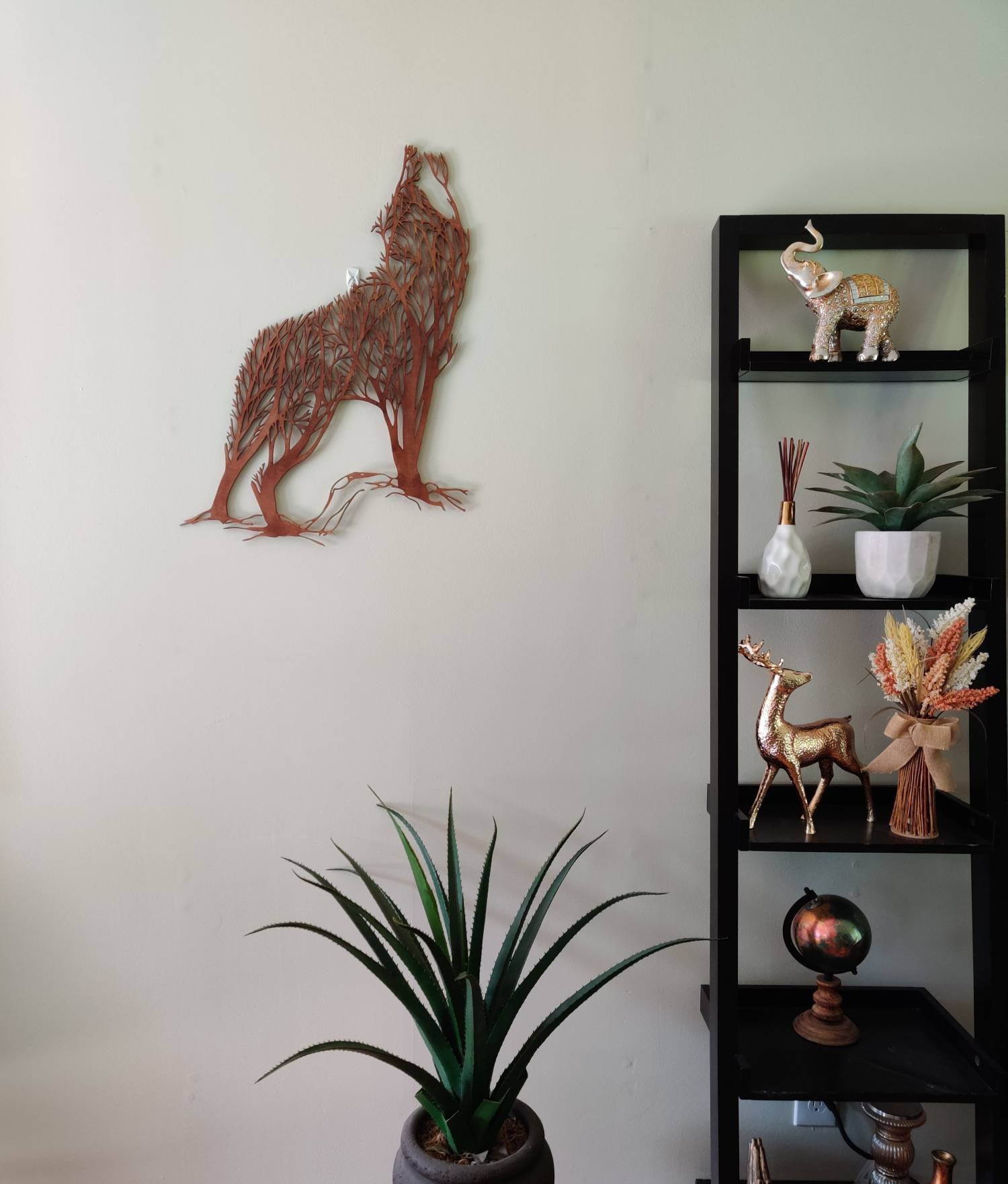 Wolf Wall Art Tree Vine Wall Hangings Man Cave Decor Wooden - Etsy