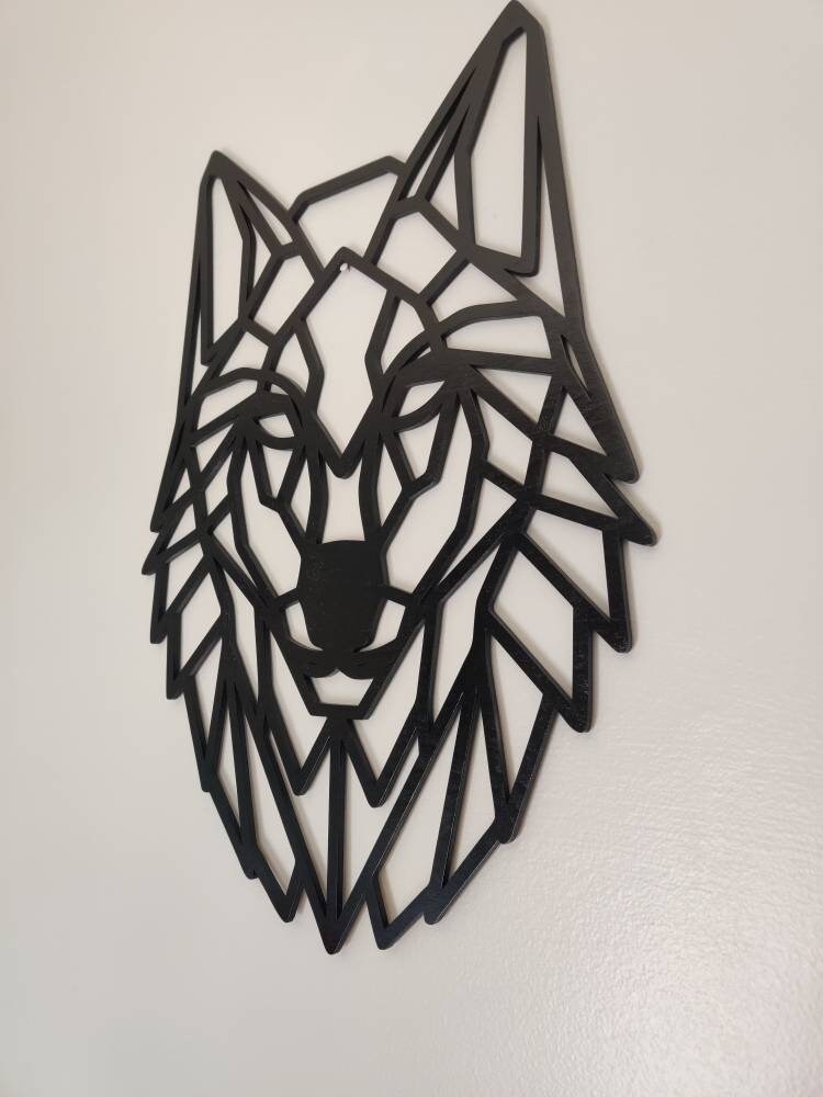 Wooden Geometric Wolf Wall Art Wall Mural Wall Art for - Etsy