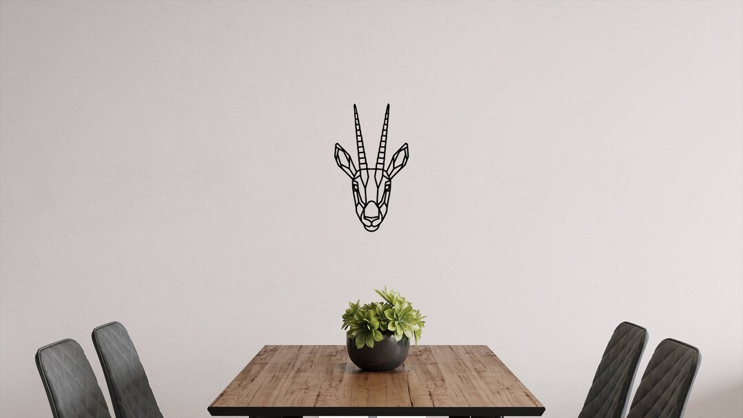 Gazelle Wall Art, Geometric Gazelle Head Wall Hangings, Man Cave Decor ...