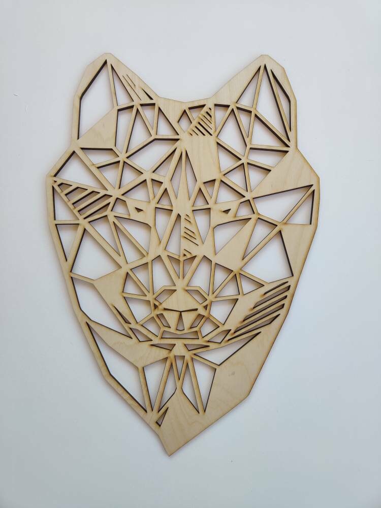 Geometric Wolf Wall Art Wall Hangings Man Cave Wall - Etsy
