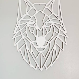 Wooden Geometric Wolf Wall Art, Wall Mural, Wall Art for Living Room ...