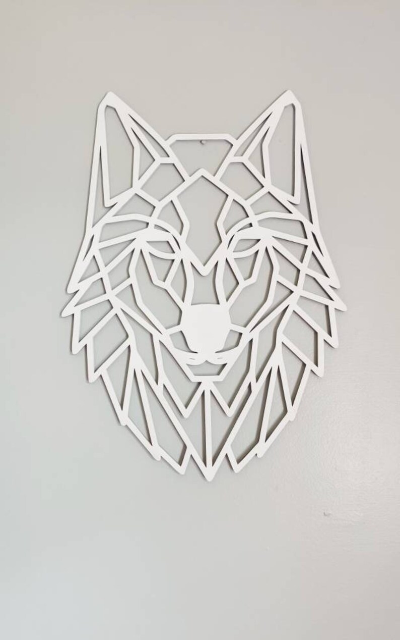 Wooden Geometric Wolf Wall Art Wall Mural Wall Art for - Etsy