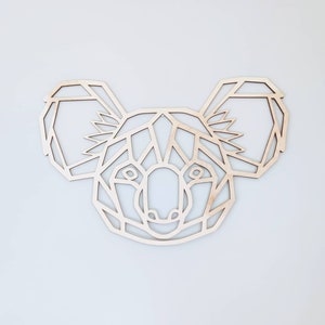 Geometric Koala Wooden Wall Art: Baltic Birch Animal Decor - Etsy