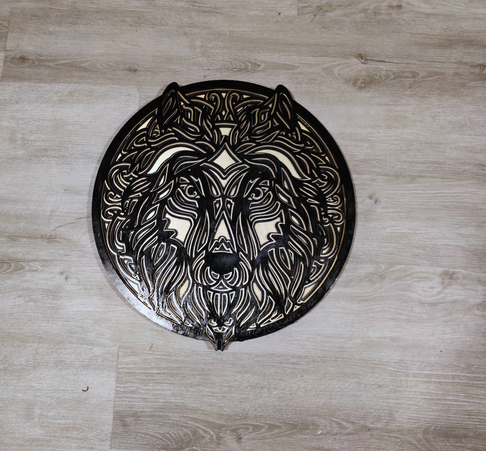 Geometric Layered Wooden Wolf Cut Out Wolf Wall Art Wooden | Etsy