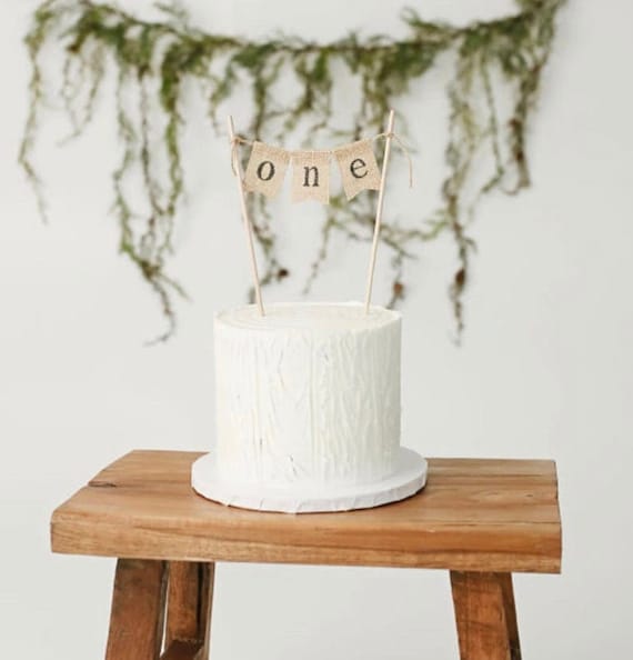 One Cake Topper 1st Birthday Cake Smash Topper Burlap Cake | Etsy Canada