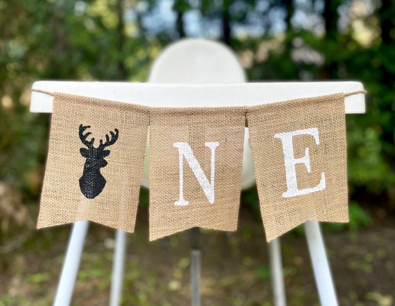Deer One Banner Hunting Deer First Birthday Banner One | Etsy