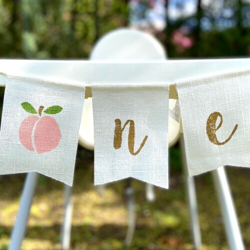 One Sweet Peach Birthday Banner Peach First Birthday First - Etsy