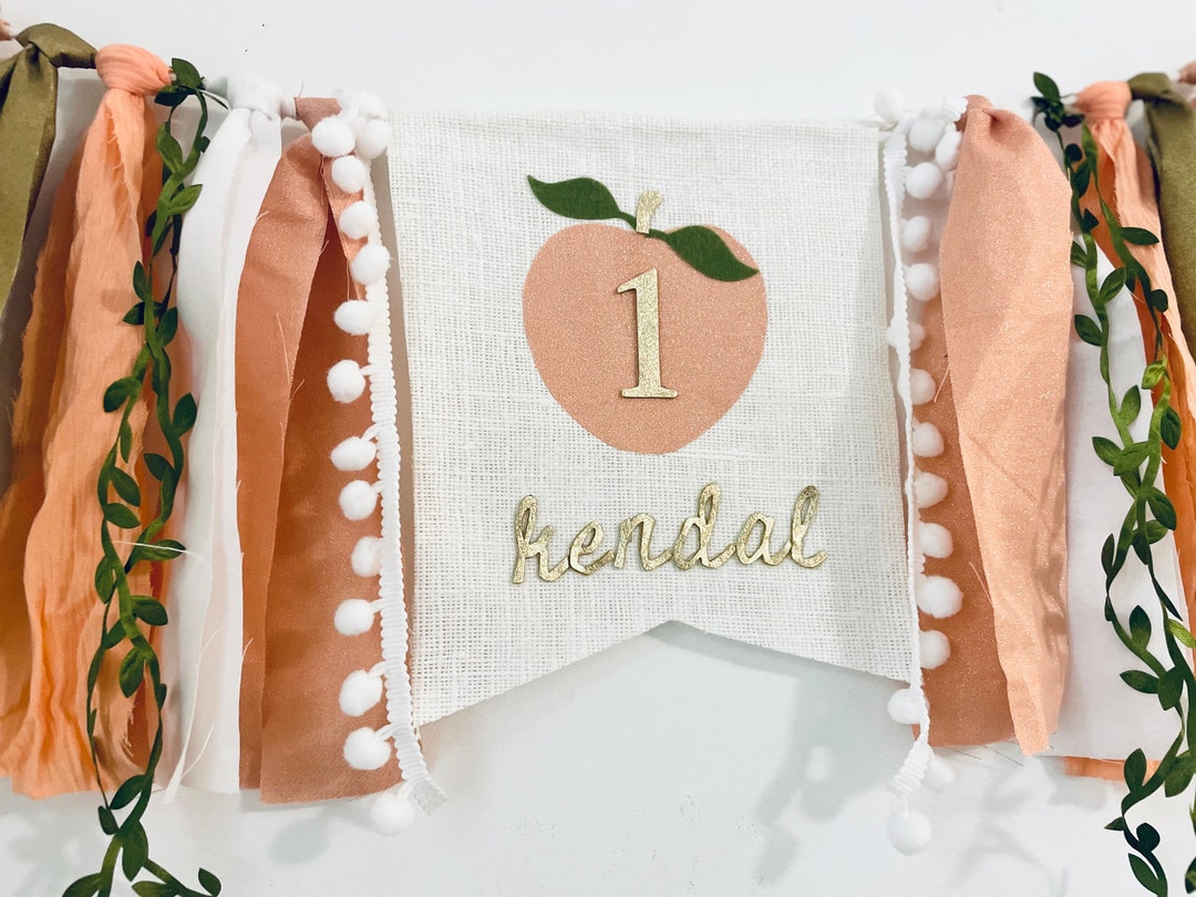 Sweet as A Peach Banner, Peach First Birthday, Peach Banner, One ...