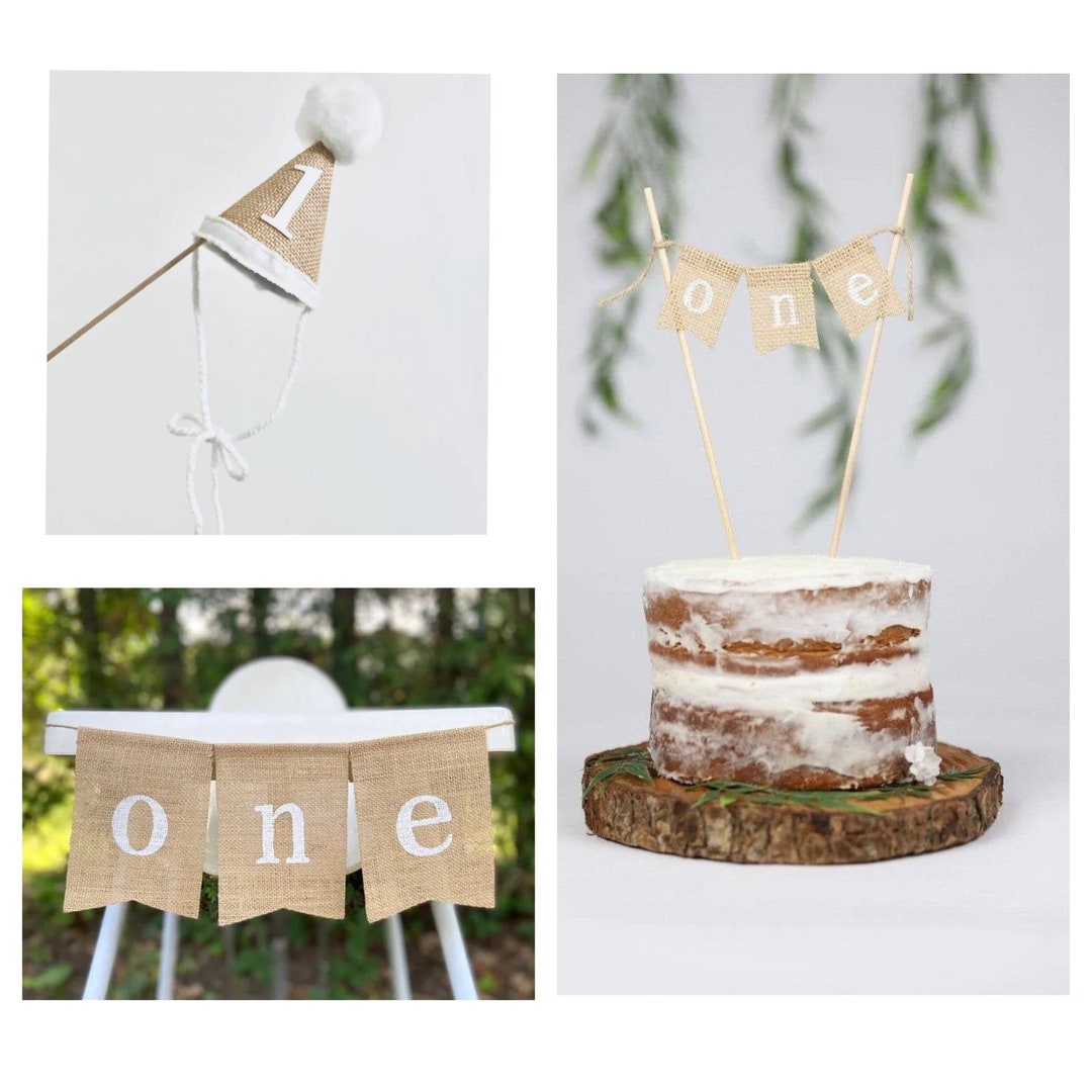 One Banner Set, One Cake Topper, First Birthday Banner, One Bunting ...