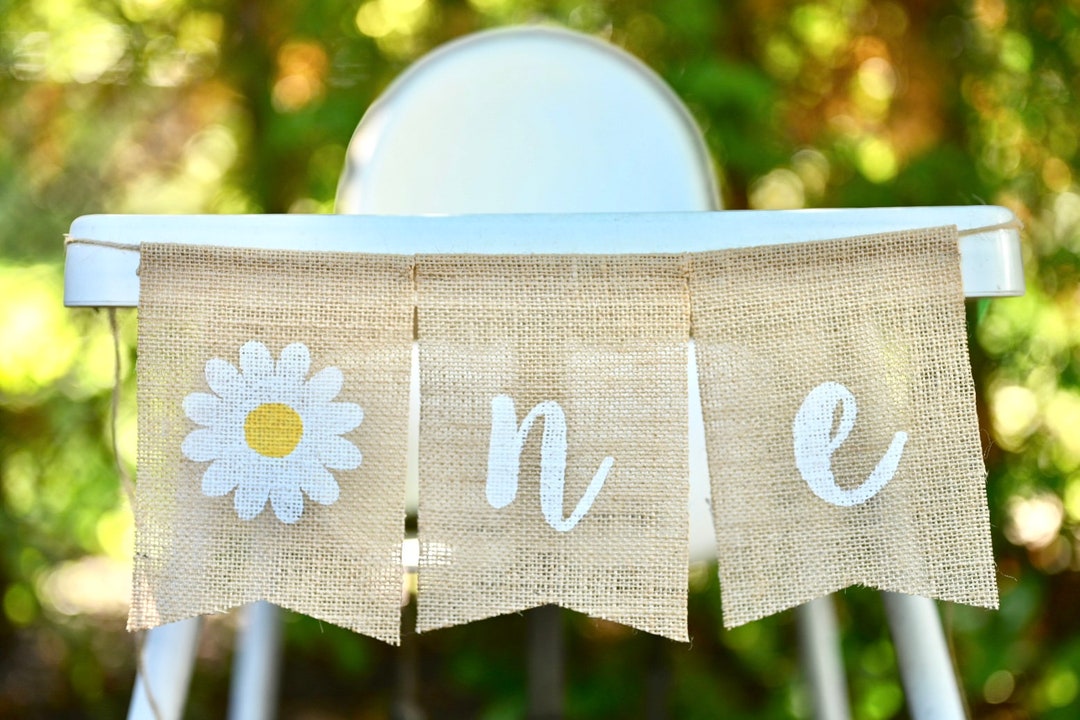 Daisy One High Chair Banner, Daisy Banner, Daisy 1st Birthday Banner ...