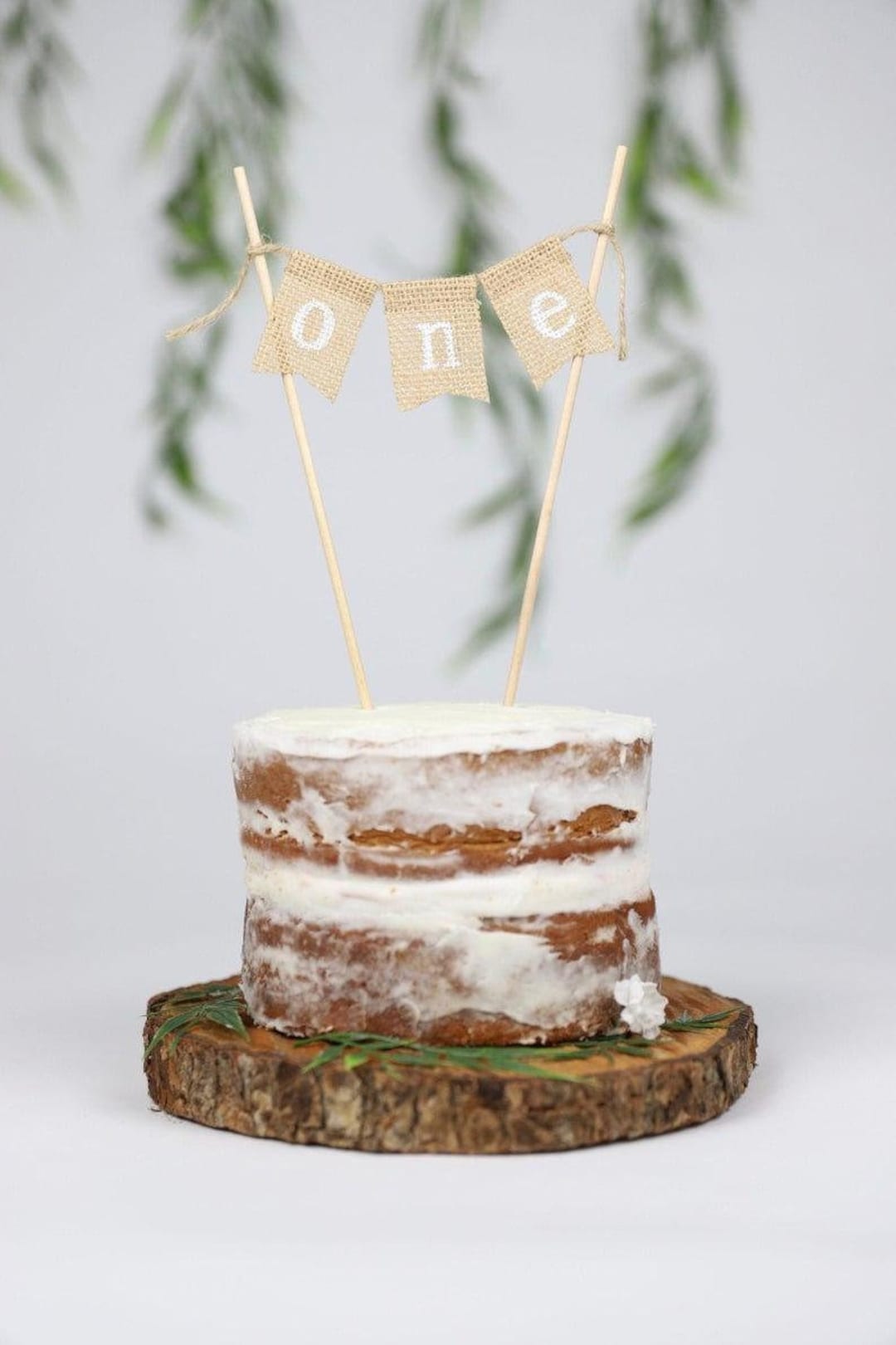 One Cake Topper, 1st Birthday Cake Smash Topper, Burlap Cake Topper ...