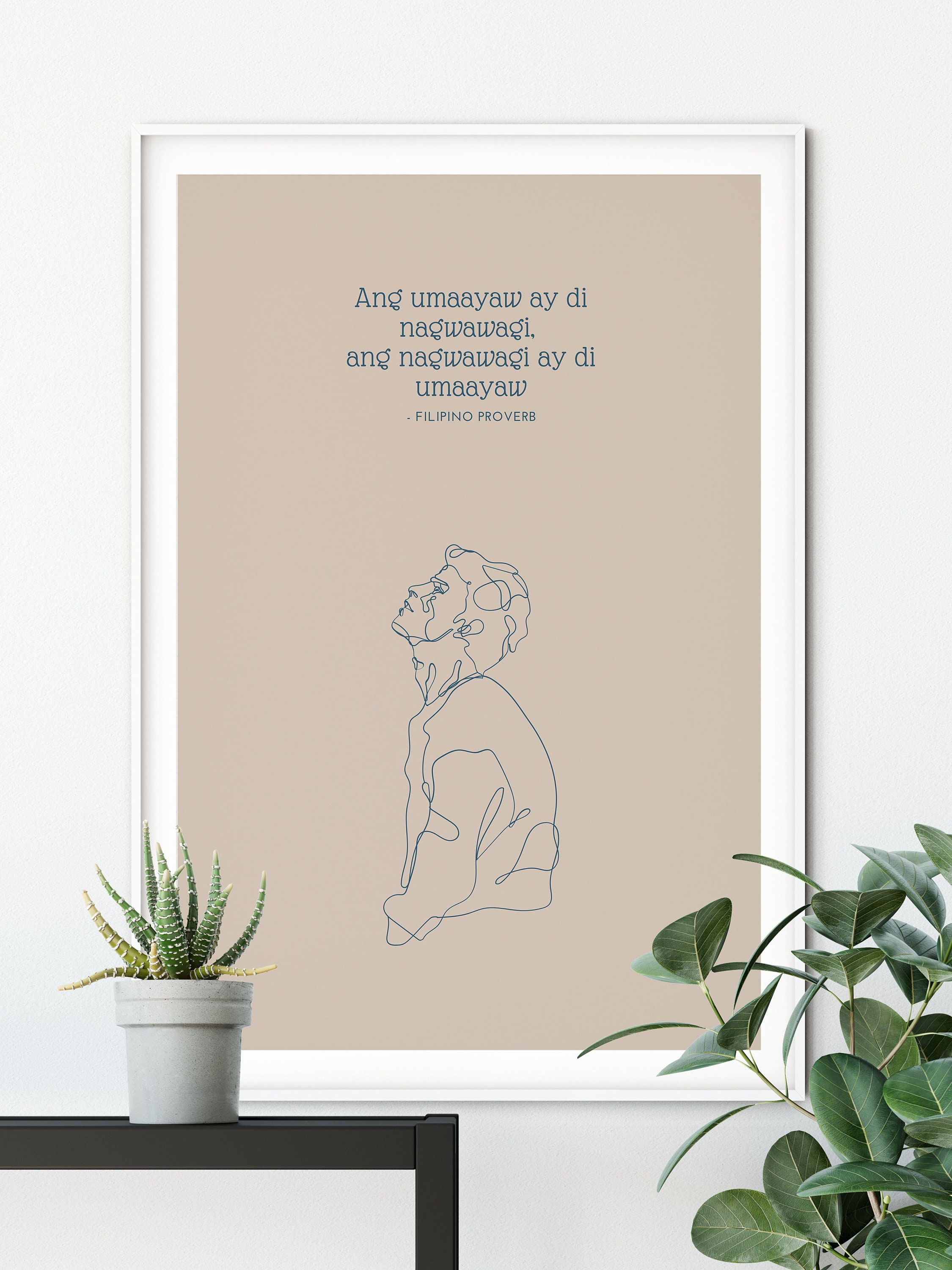 Filipino Proverb Poster Male Line Art Illustration Filipino Art ...