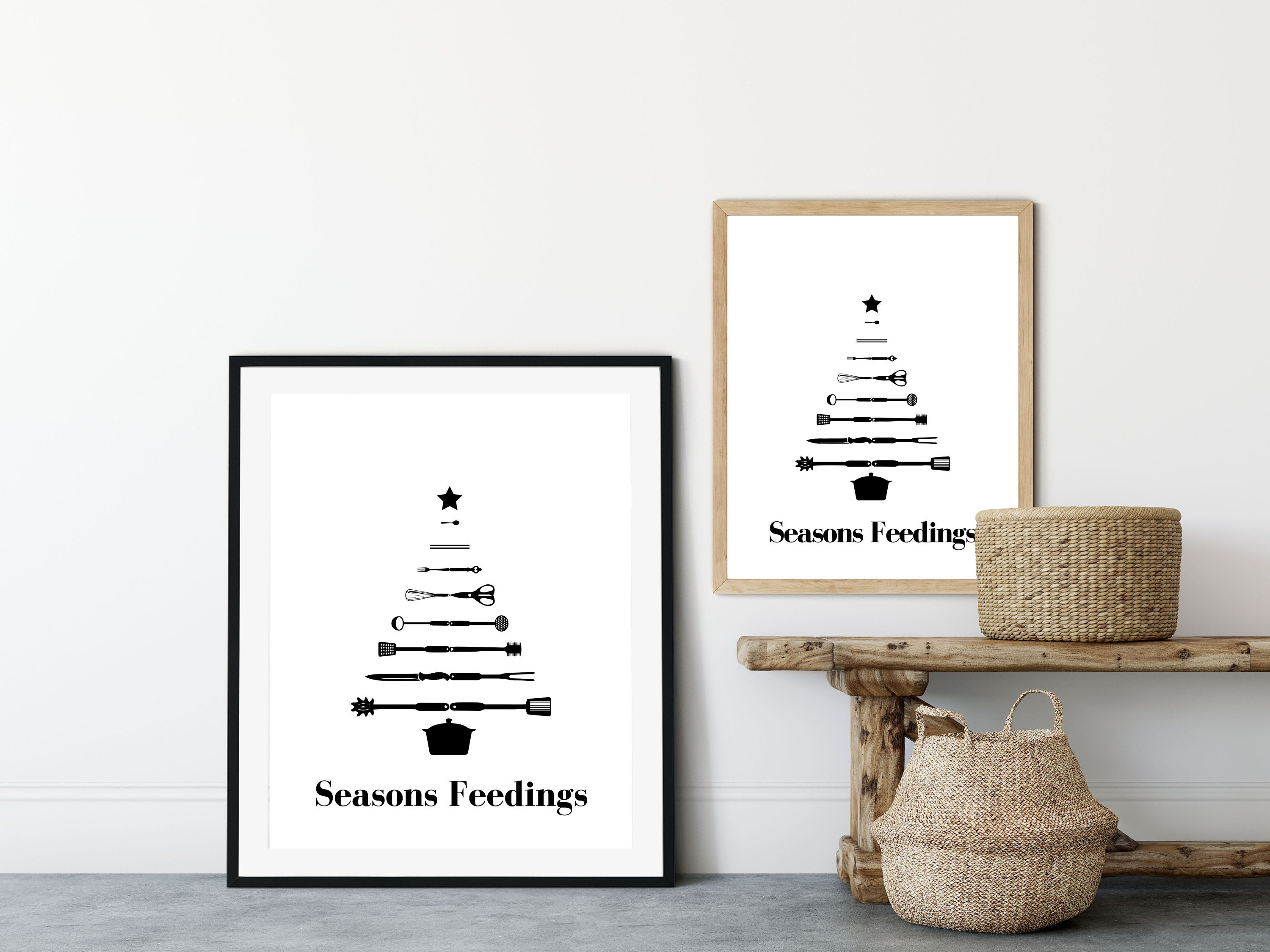 Seasons Greetings Pun Minimalist Poster Christmas Ornament Hanuka Decor ...