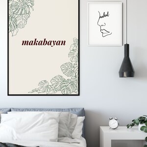 MAKABAYAN Fantastic Filipino Words Filipinx Pride Monstera Leaves ...