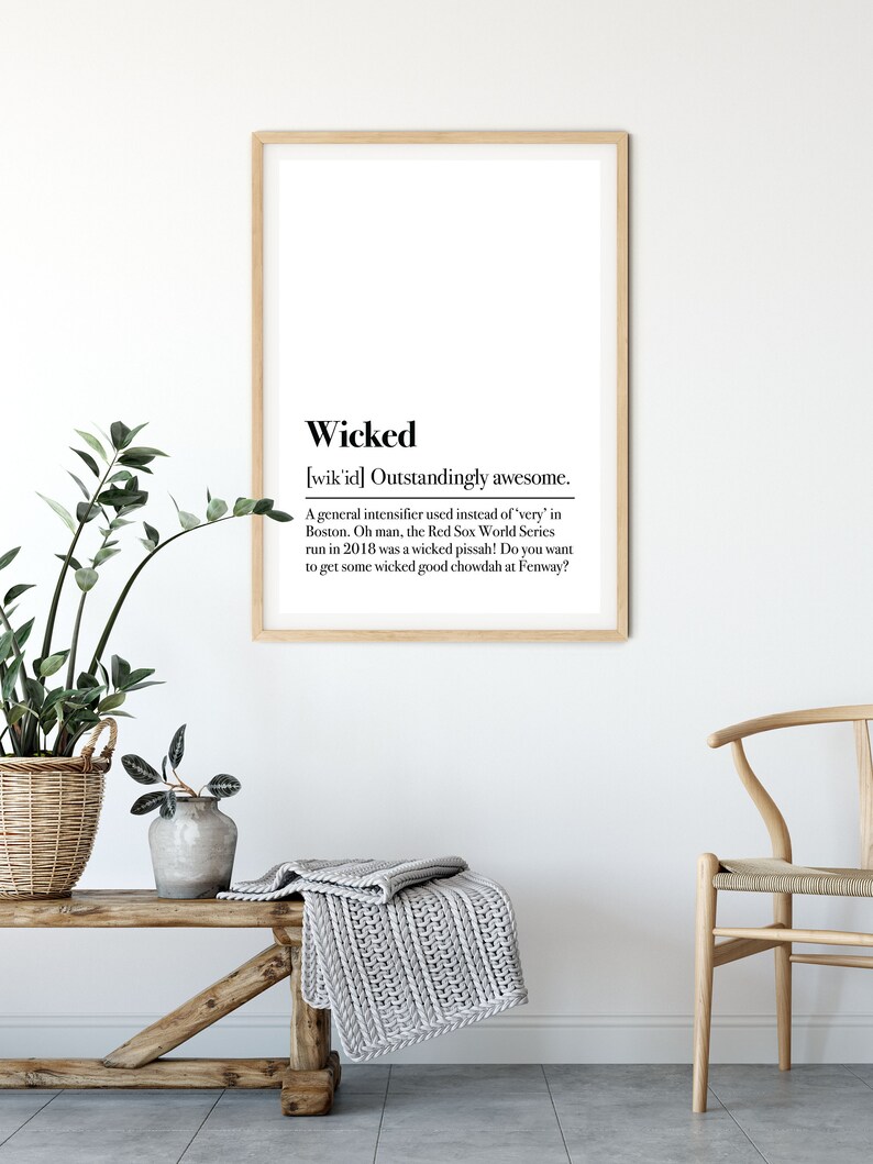 Wicked-boston-bostonian Sayings-minimalist Poster-wall | Etsy