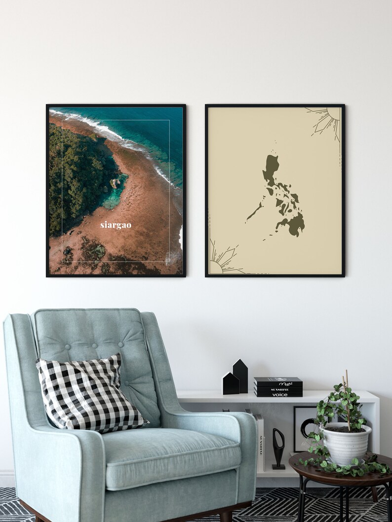 Philippine Map on Beige Background With Philippine Sun Rays | Etsy