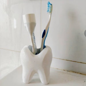 Tooth Shaped Cup for Toothbrush and Toothpaste Bathroom Decor - Etsy