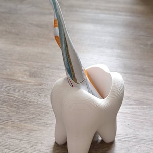 Tooth Shaped Cup for Toothbrush and Toothpaste Bathroom Decor - Etsy