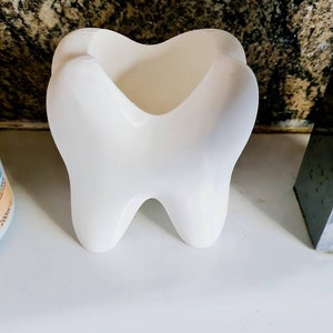 Tooth Shaped Cup for Toothbrush and Toothpaste Bathroom Decor - Etsy