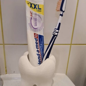 Tooth Shaped Cup for Toothbrush and Toothpaste Bathroom Decor - Etsy