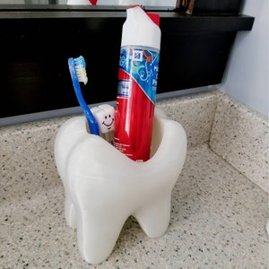Tooth Shaped Cup for Toothbrush and Toothpaste Bathroom Decor - Etsy