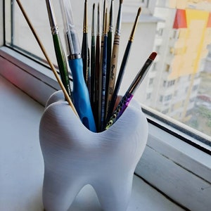 Tooth Shaped Cup for Toothbrush and Toothpaste Bathroom Decor - Etsy