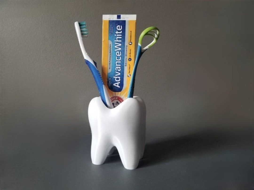 Tooth Shaped Cup for Toothbrush and Toothpaste Bathroom Decor - Etsy
