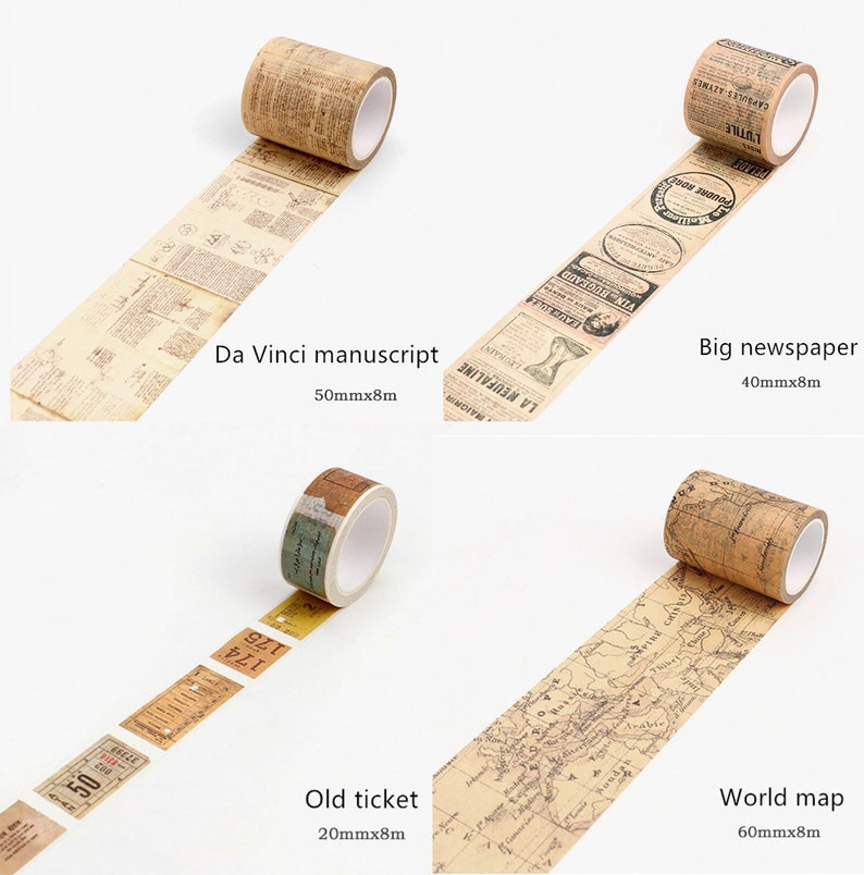 Retro Vintage Big Newspaper Washi Tape / Wide Newspaper - Etsy UK