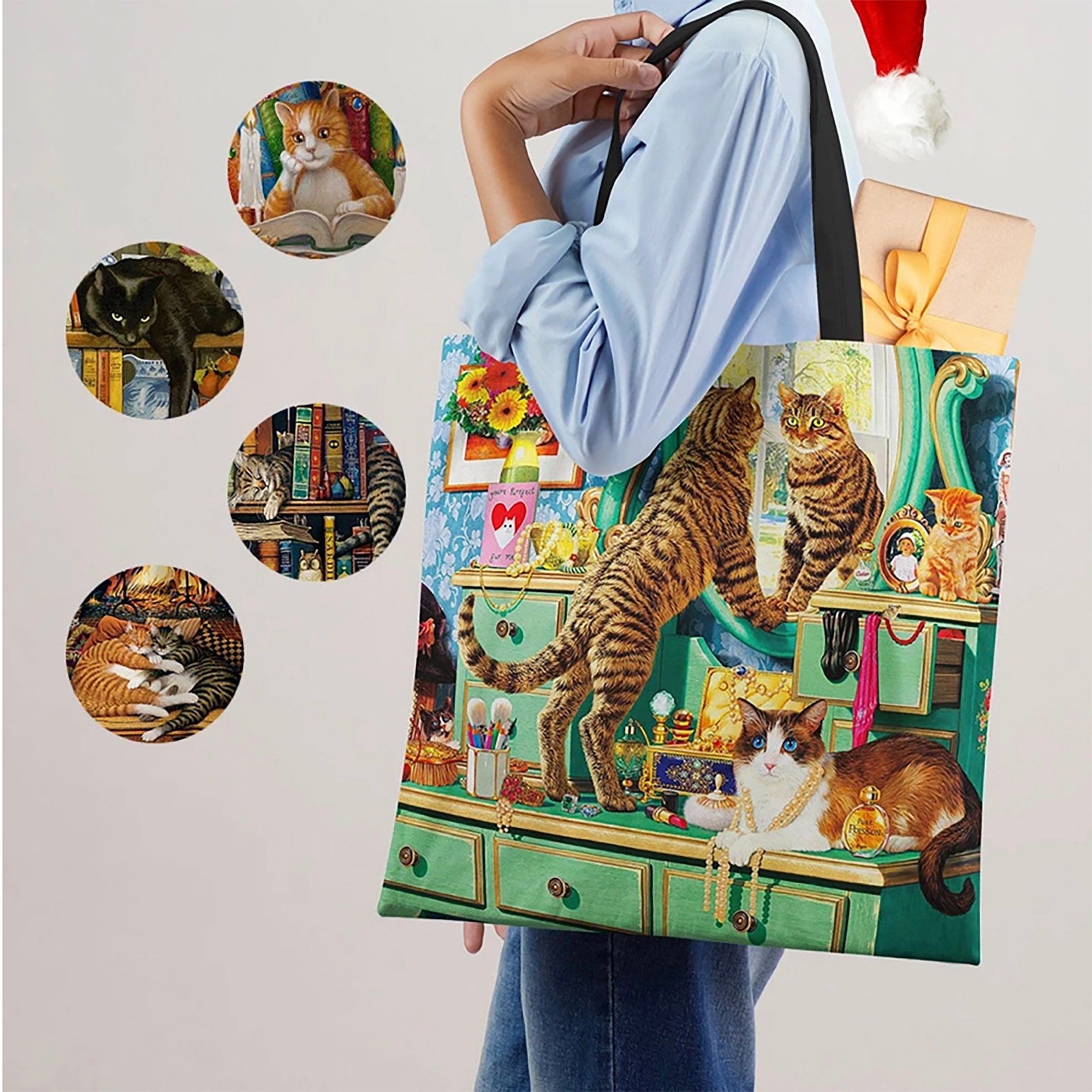 Cat Dog Tote Bag / Designer Shopper Bag | Etsy