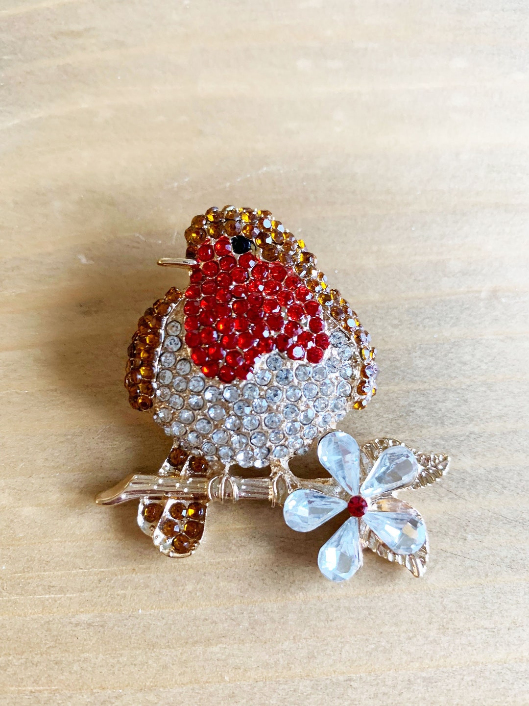 Robin Pin Brooch / Robin Red Breast Badge - Etsy