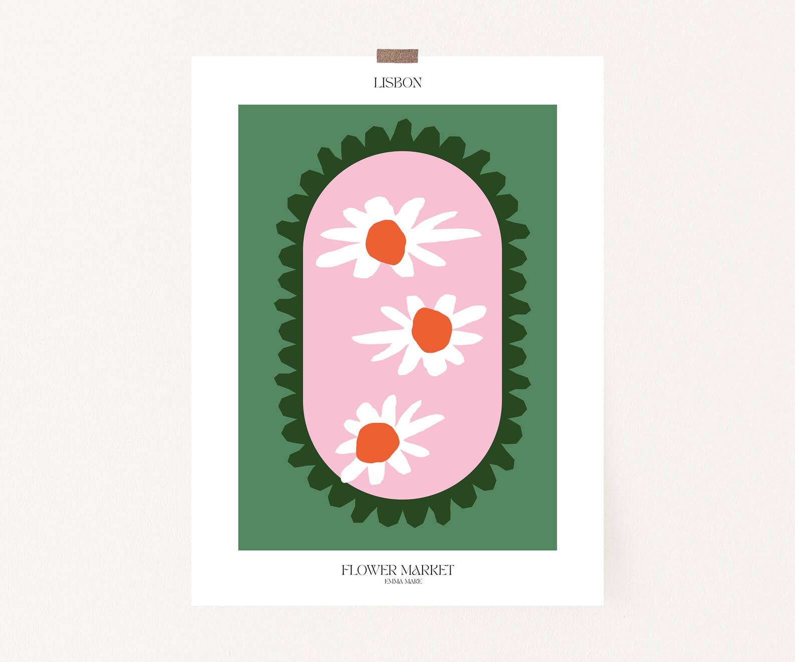 Lisbon Flower Market Printable of Art Green in a Danish - Etsy